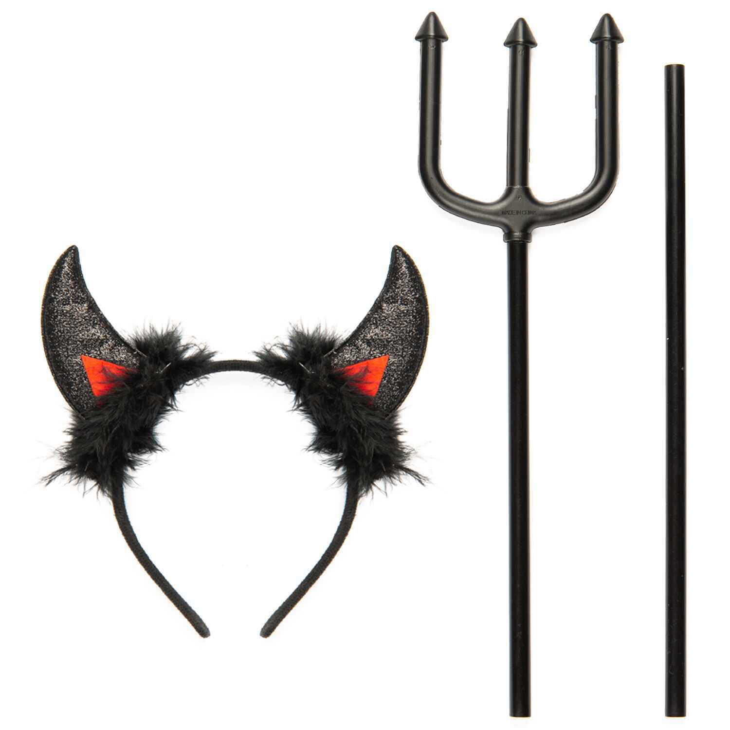 FUNCREDIBLE Devil Horns And Pitchfork | Devil Costume Accessories Set ...