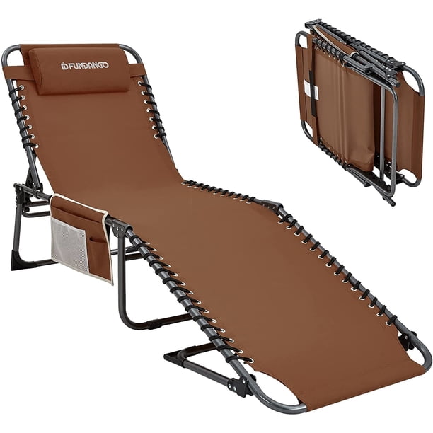 Free Shipping! FUNDANGO Camping Chair Outdoor, Folding Chaise Lounge ...