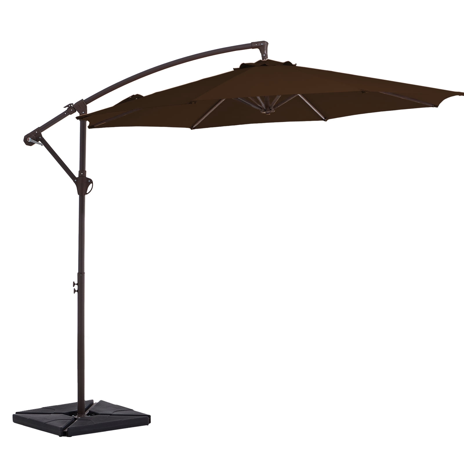 FUNDAZE 10ft Heavy Duty Patio Umbrella with Base - Hanging Cantilever ...