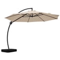 FUNDAZE 10ft Market Patio Umbrella with Base, Curved Cantilever Hanging ...