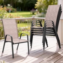 TLSUNNY Outdoor Dining Chairs Set of 4, Patio Dining Chairs w/ Wide ...