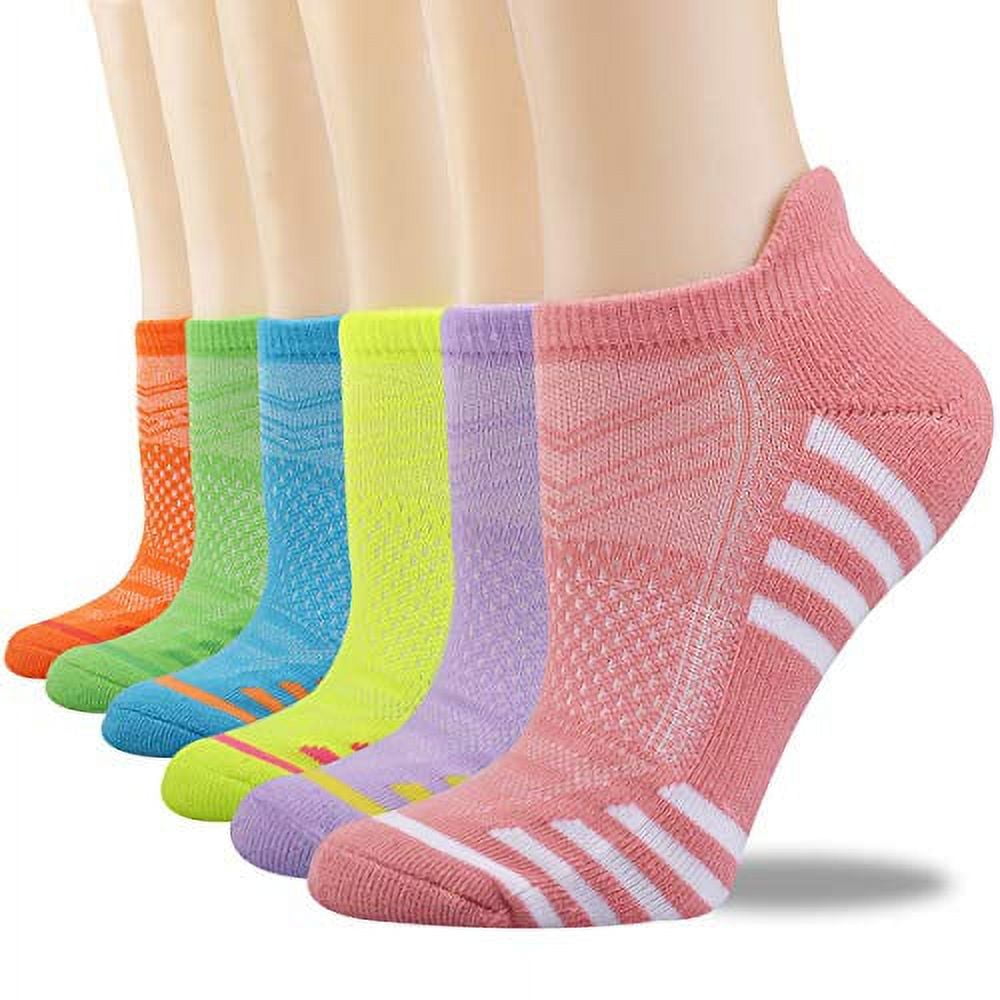 FUNDENCY 6 Pack Women Ankle Athletic Socks Low Cut Breathable Running ...