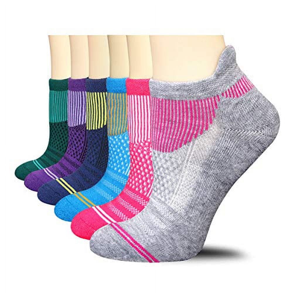 FUNDENCY 6 Pack Women Ankle Athletic Socks Low Cut Breathable Running ...