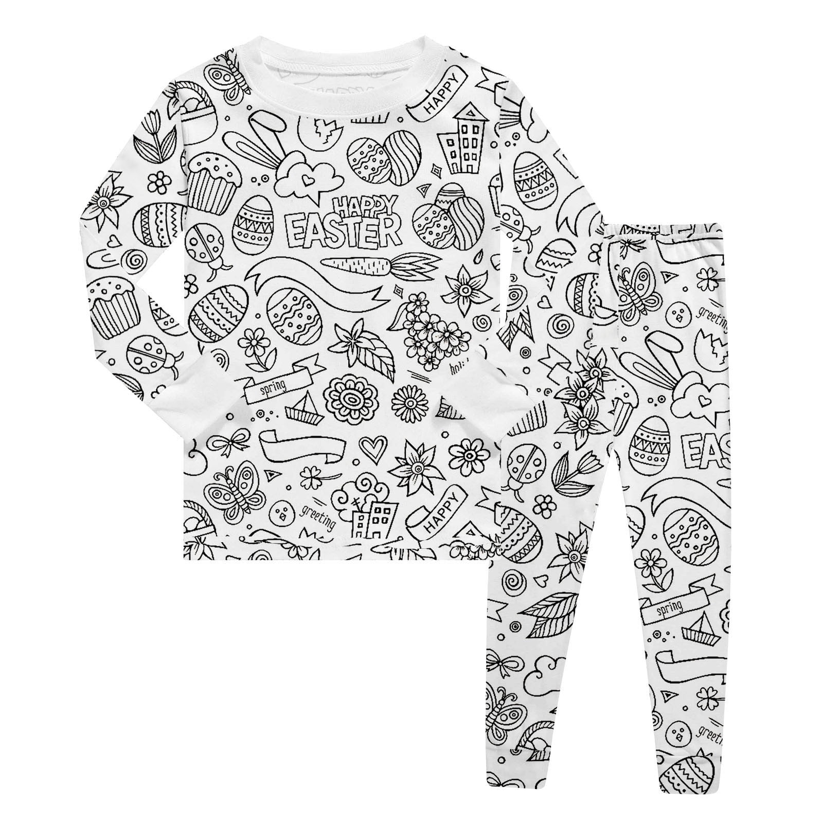 FUNDUFI Kids Girls Clothes Sets Long Sleeve Easter Funny Diy Hand ...