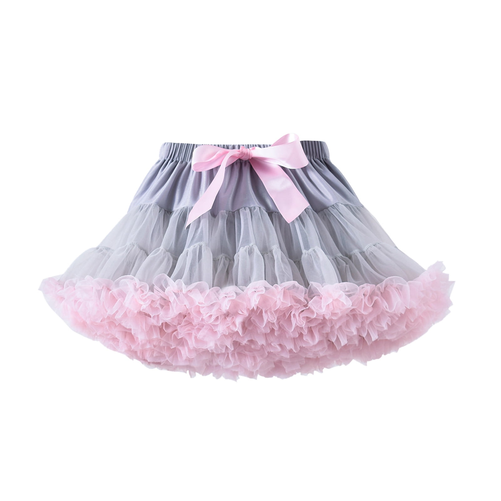 FUNDUFI Princess Dress For Girls Solid Color Layered Mesh Tutu Skirts ...