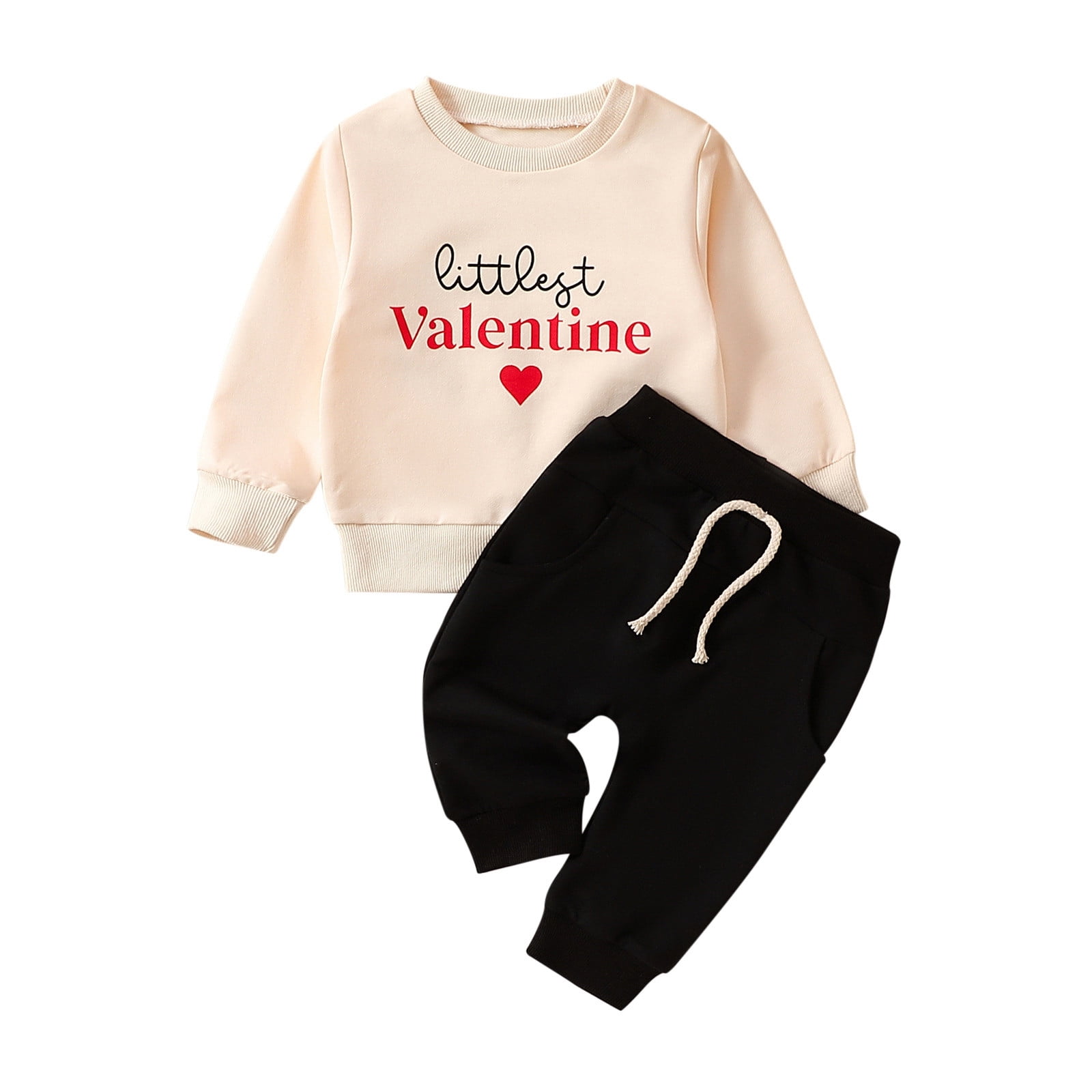 FUNDUFI Toddler Girls Clothes Sets Long Sleeve Valentines Day Letter ...
