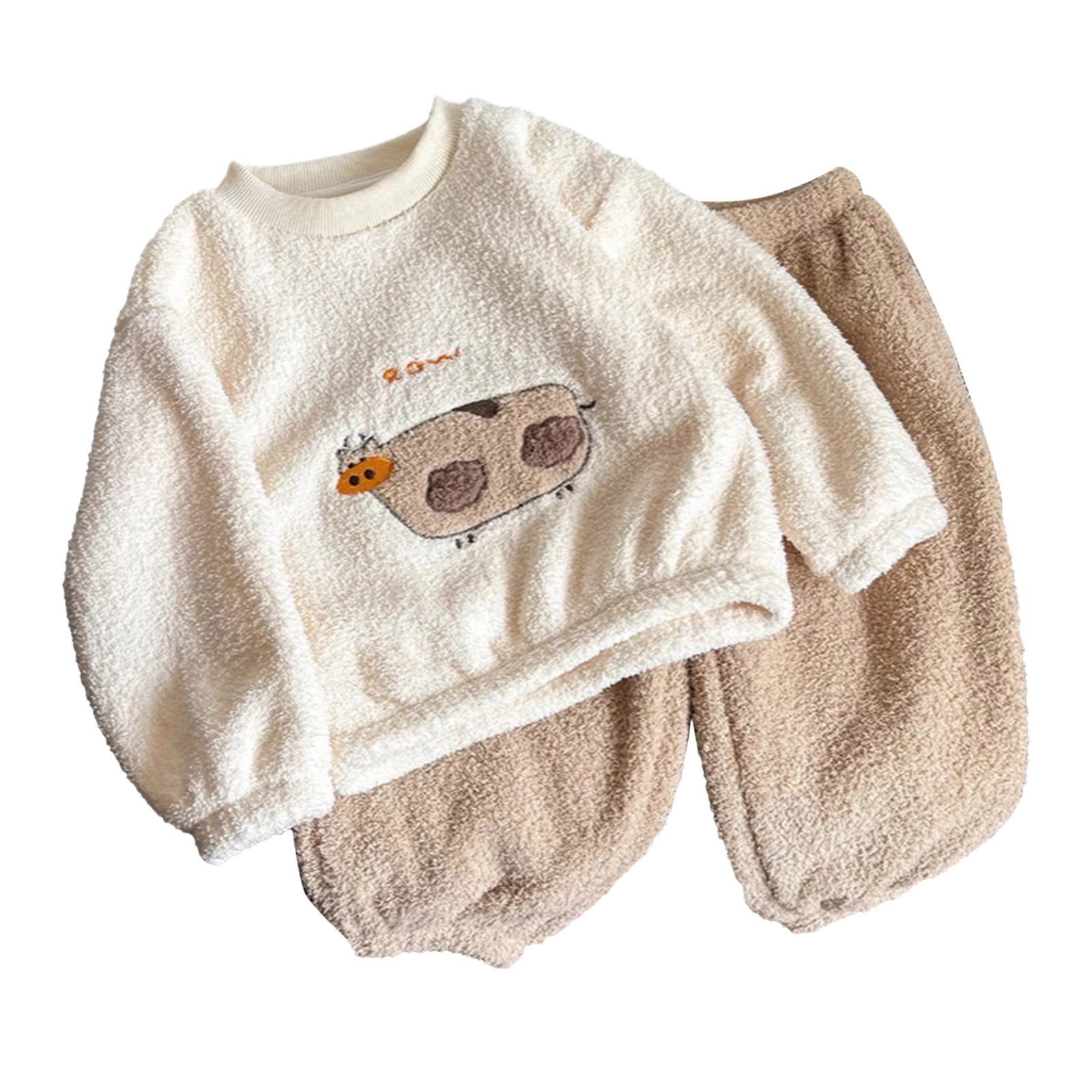 FUNDUFI Toddler Kids Outfit Sets Long Sleeve Cute Cartoon Red Bayberry ...