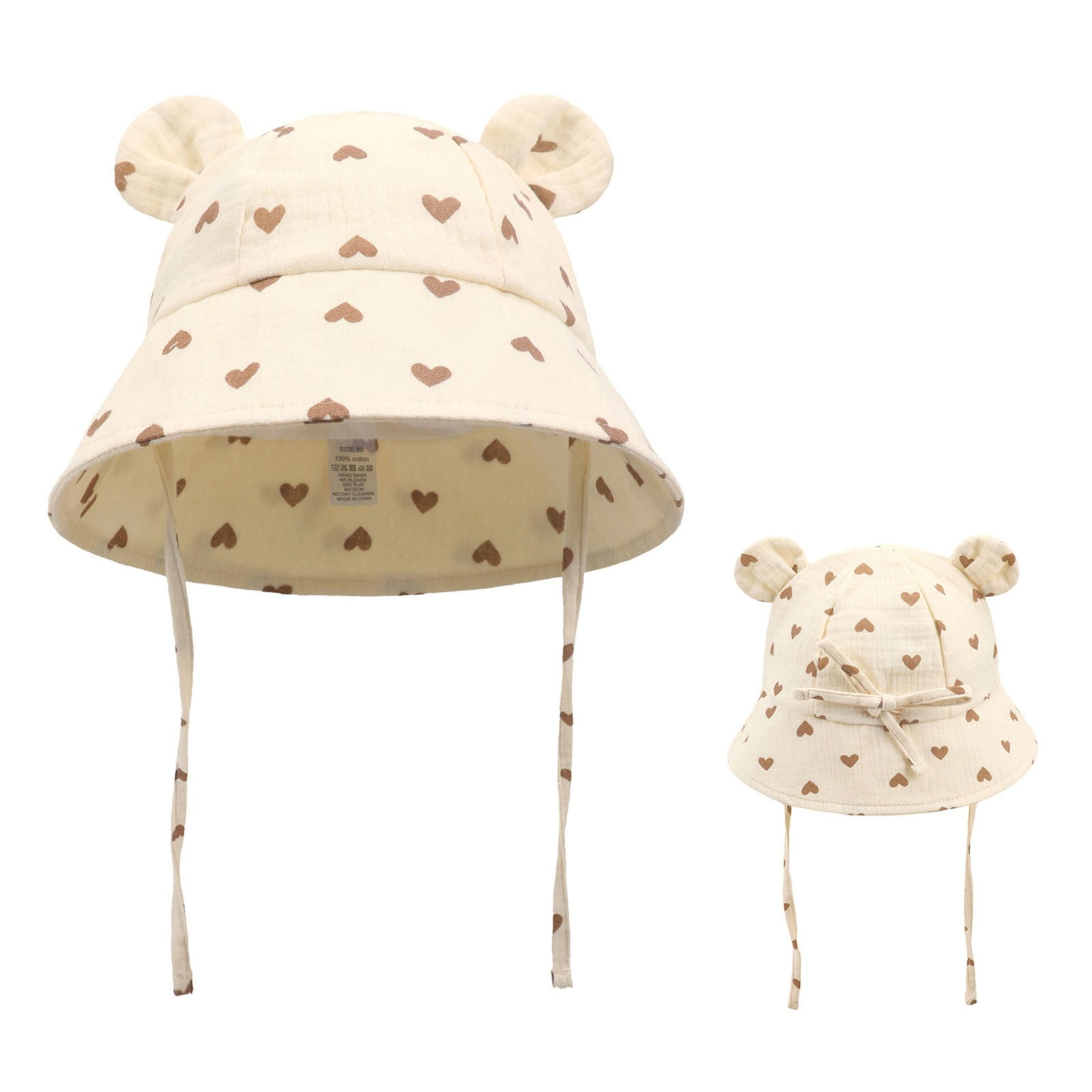 FUNDUFI Toddler Kids Sun Hats Cartoon Bear Ears Boys Girls Bucket Hat ...