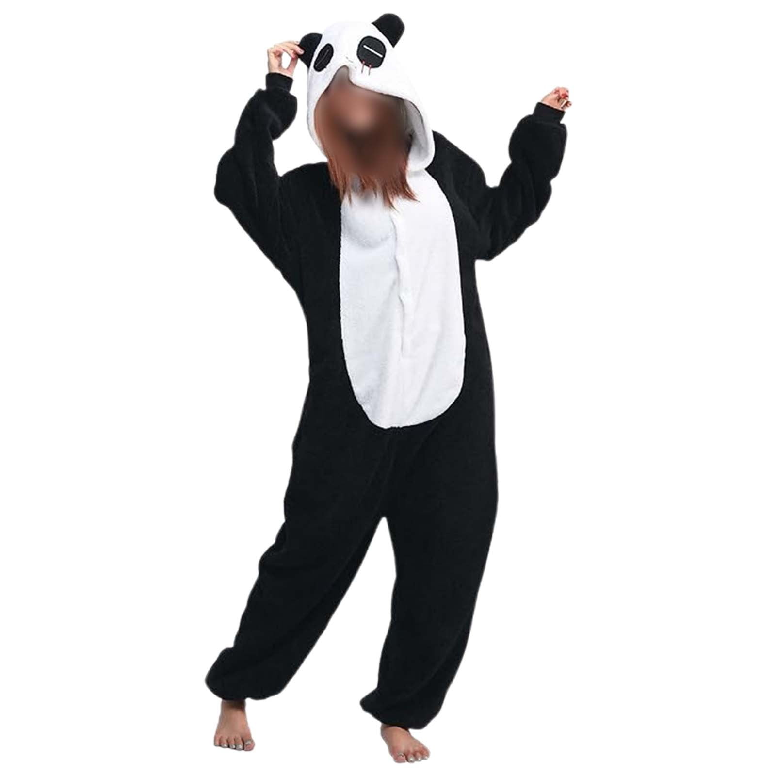 FUNDUFI Womens Animal One-Piece Pajamas Jumpsuit Cute Cartoon Panda ...