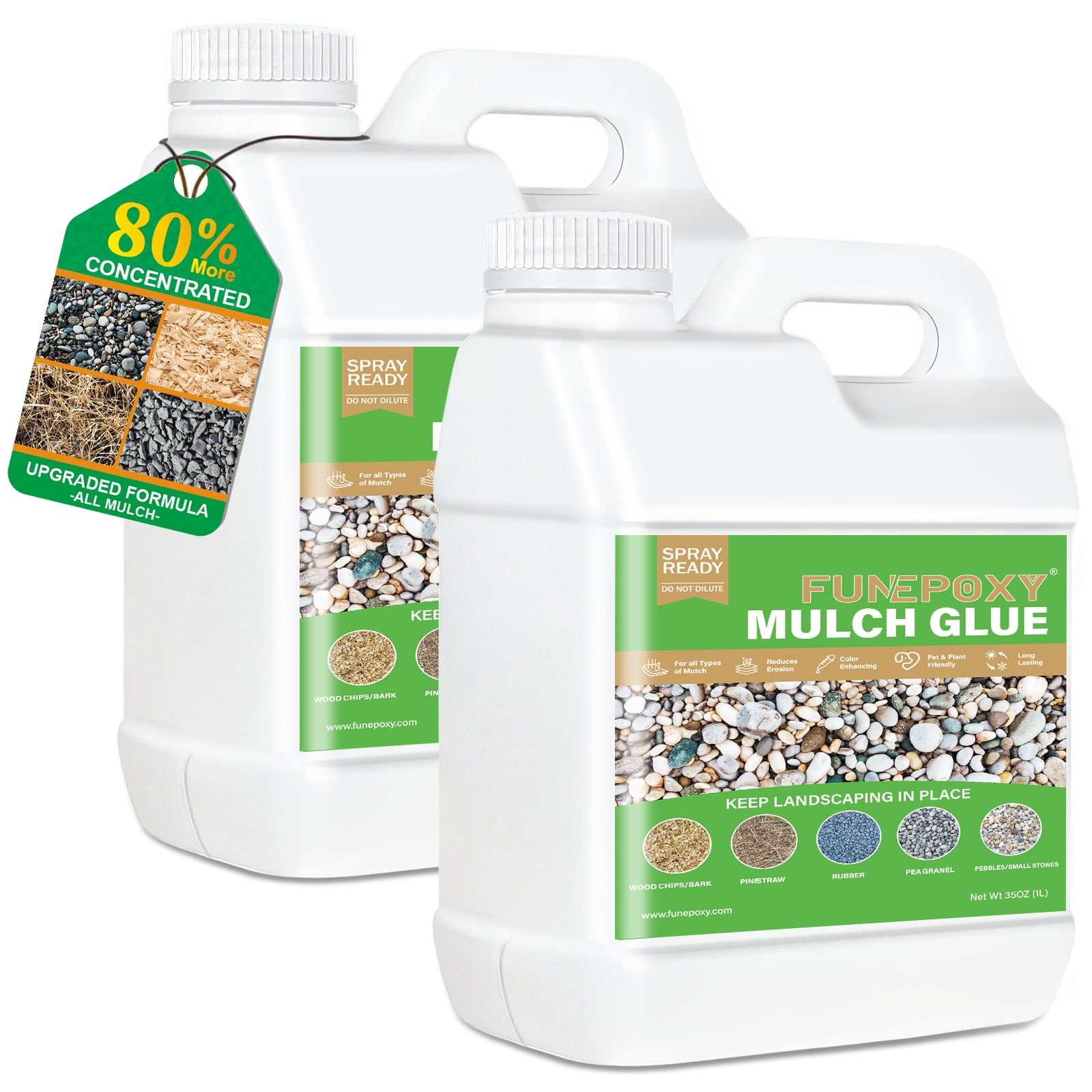 FUNEPOXY Mulch Glue 2 Gallon, covering adhesive for bonding stones ...