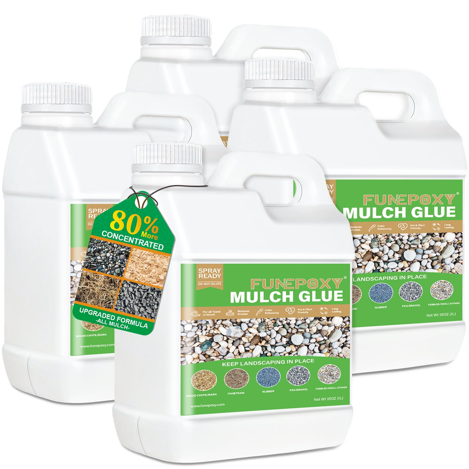 FUNEPOXY Mulch Glue 4 Gallon, covering adhesive for bonding stones ...