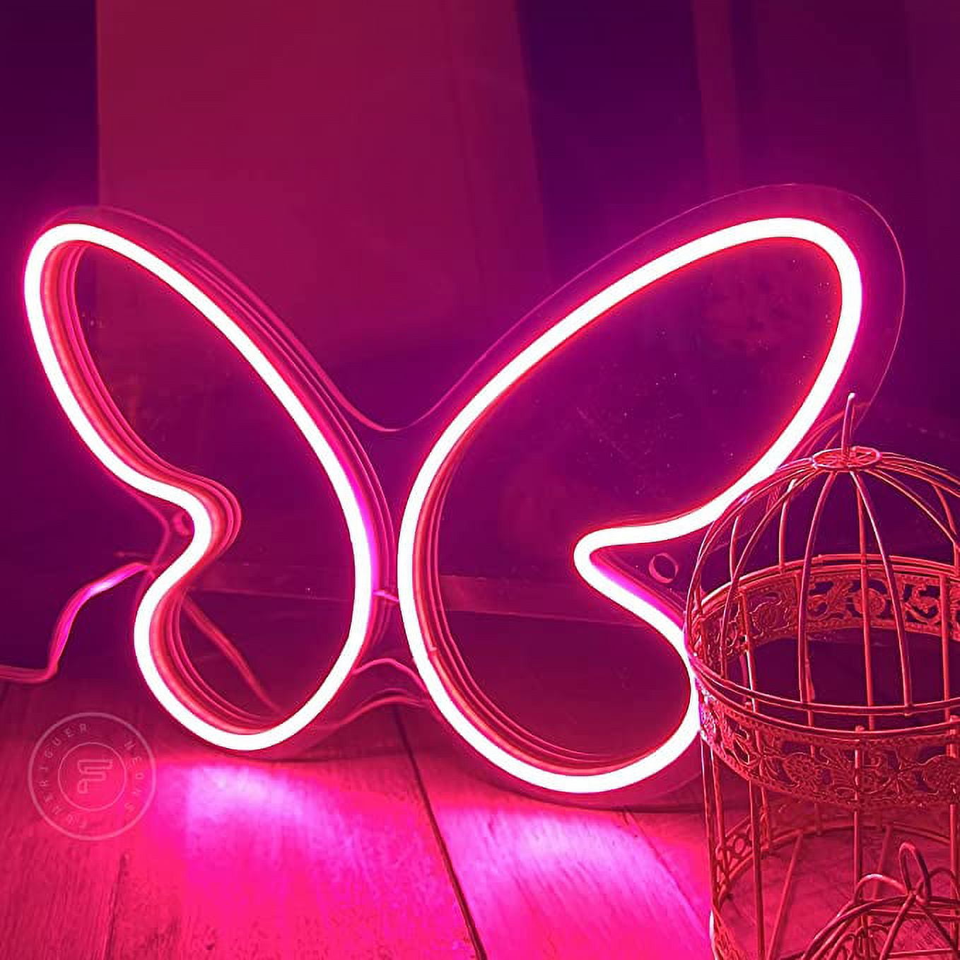 FUNERIGUER Butterfly Neon LED Sign Acrylic Light Up Sign US Plug 15x 10 ...