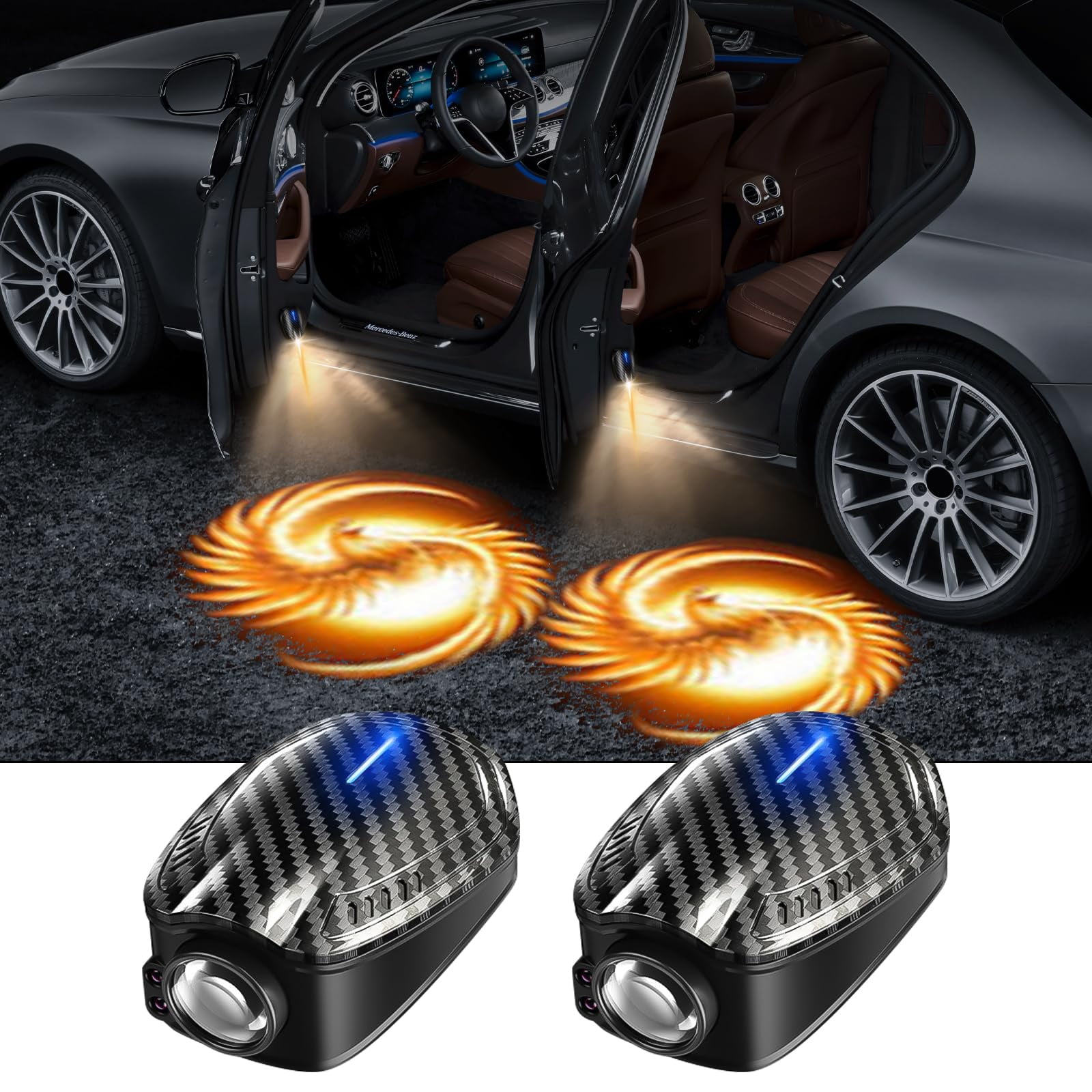 FUNGORGT 2Pcs Car Door STF9 Light Car-Door Projector Logo Light for ...