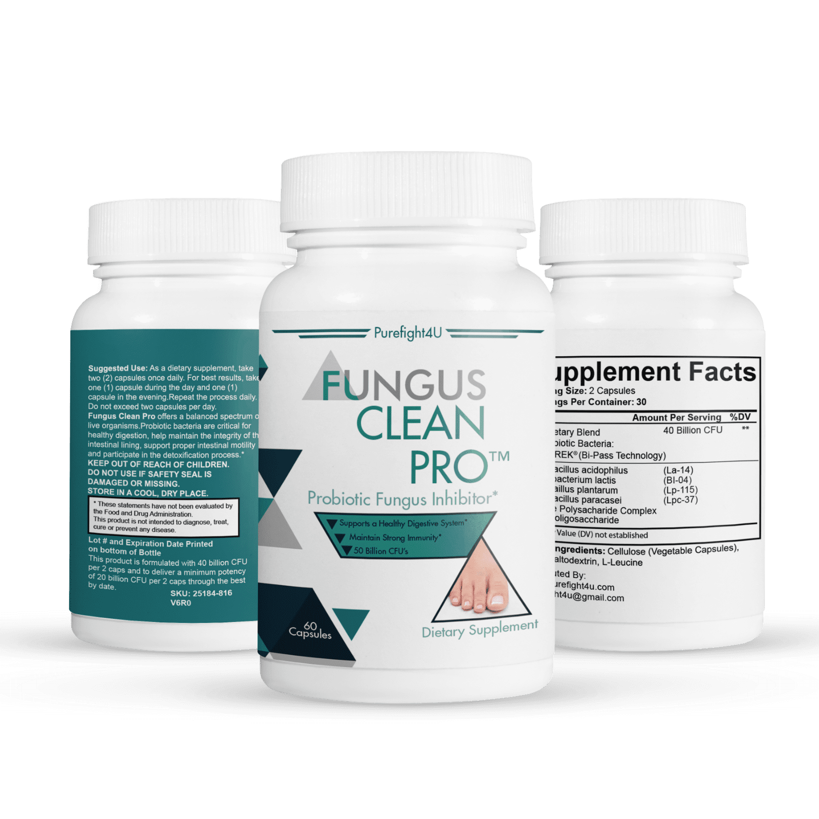 FUNGUS CLEAN PRO Toenail Care 60 Vegetarian Capsules - Walmart.com