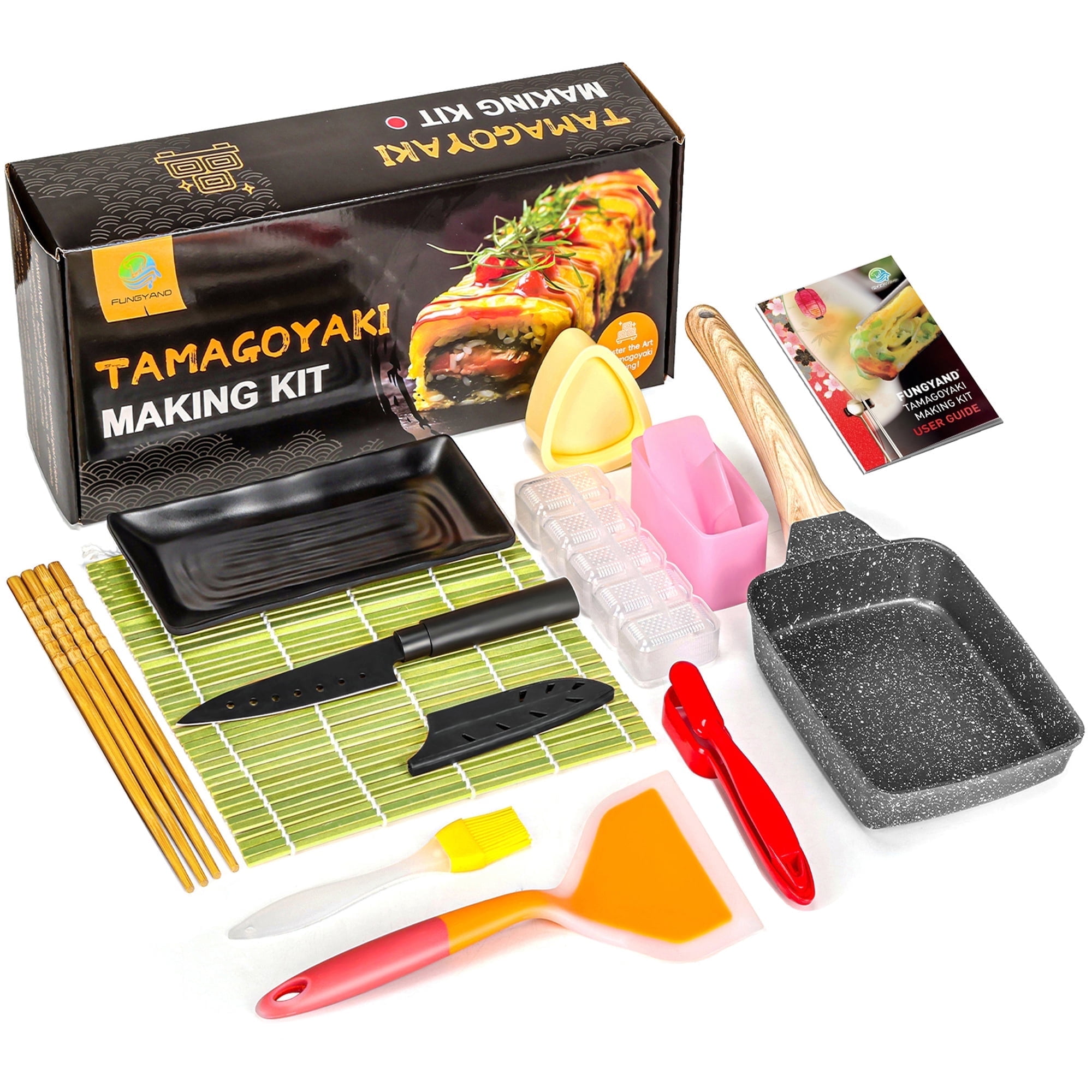 FUNGYAND Tamagoyaki Pan Set, 12-in-1 Japanese Omelette Pan with Sushi ...