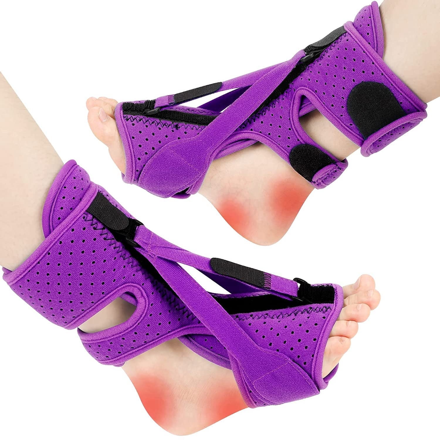 FUNING 2 Pack Adjustable Plantar Fasciitis Night Splint,Upgrade 3 ...