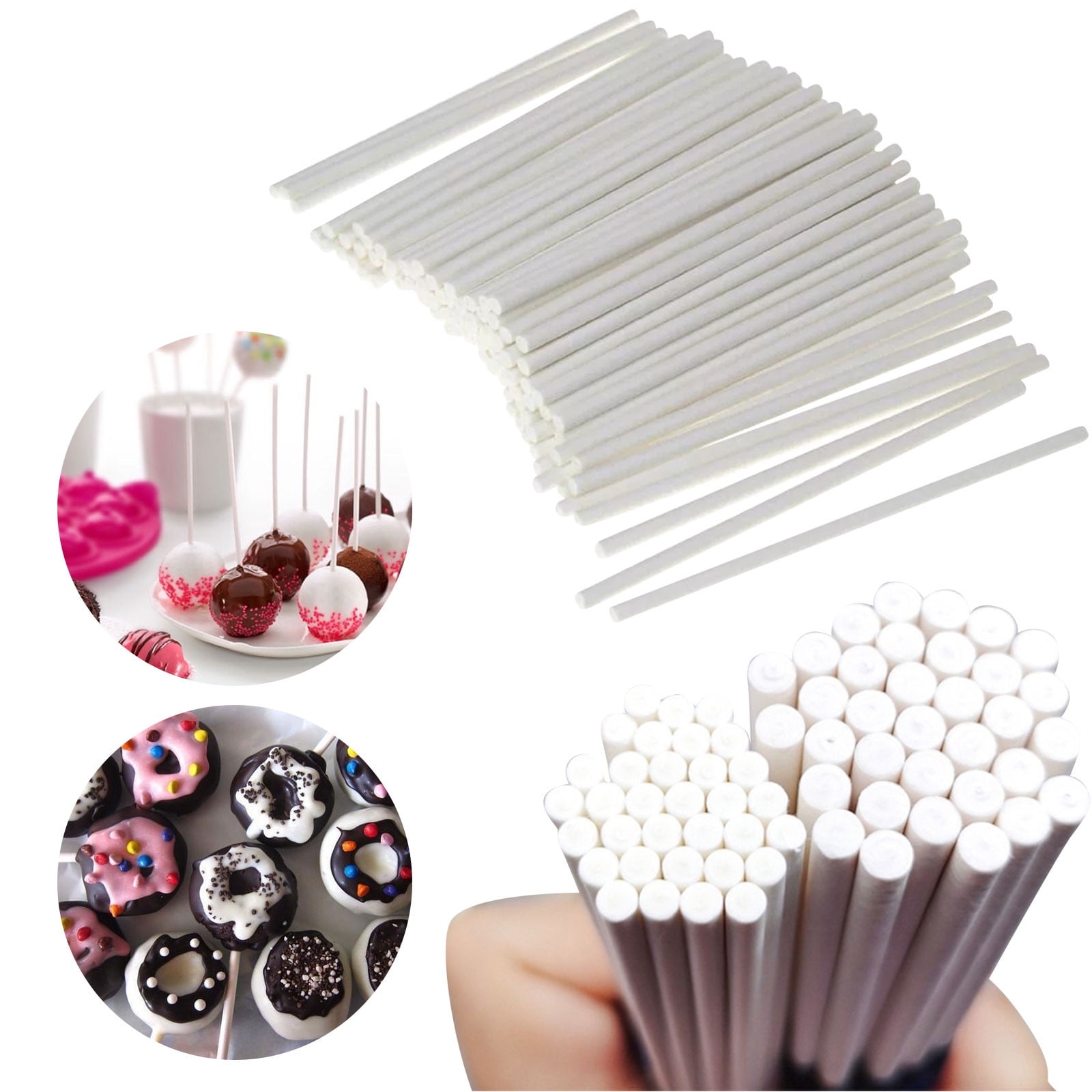 FUNING Disposable Kraft Paper Stick White Paper Stick Lollipop Paper ...