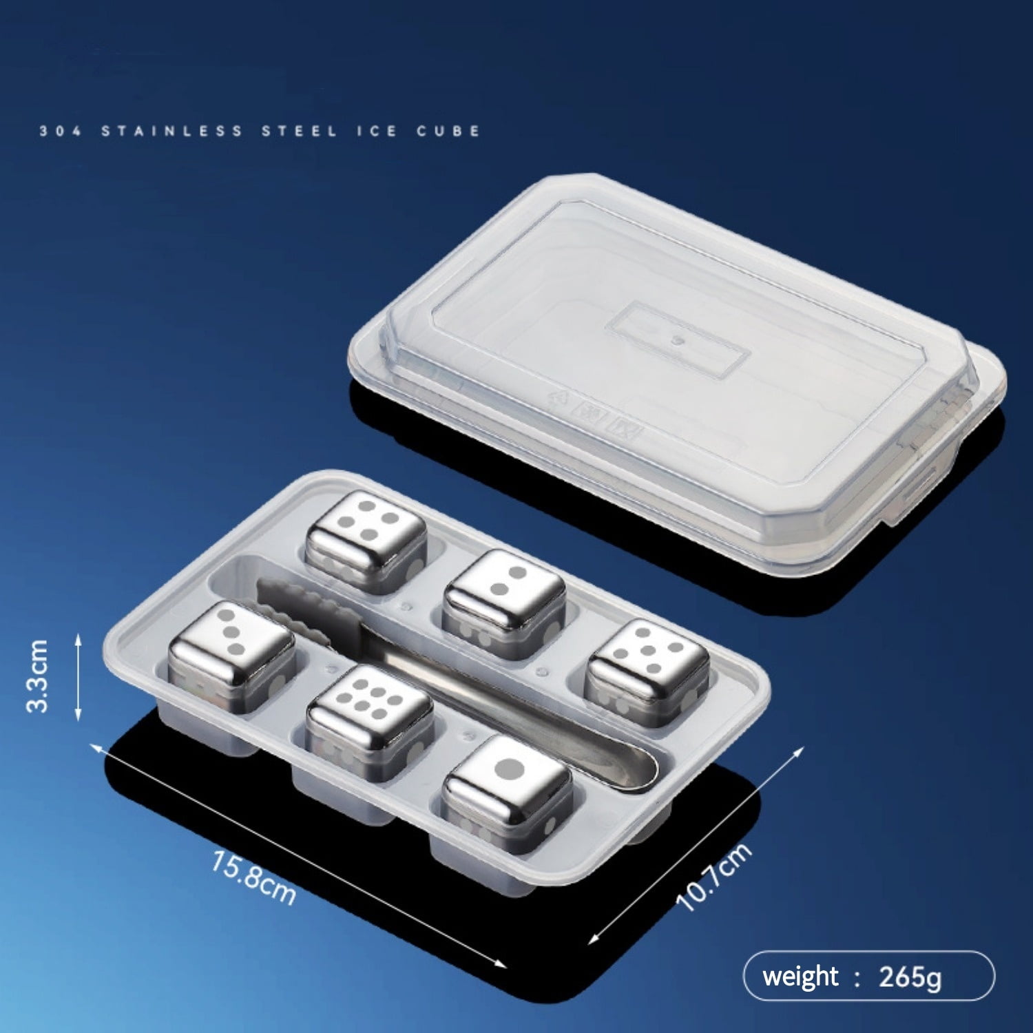 FUNING Ice Cubes Reusable Stainless Steel for Coolers -Whiskey Stones ...