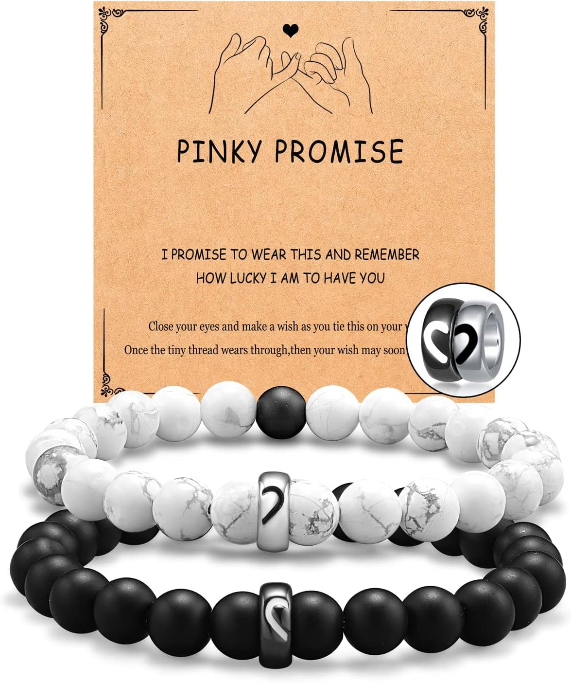 FUNING Matching Couple Ring Bracelets Gifts for Boyfriend Husband ...