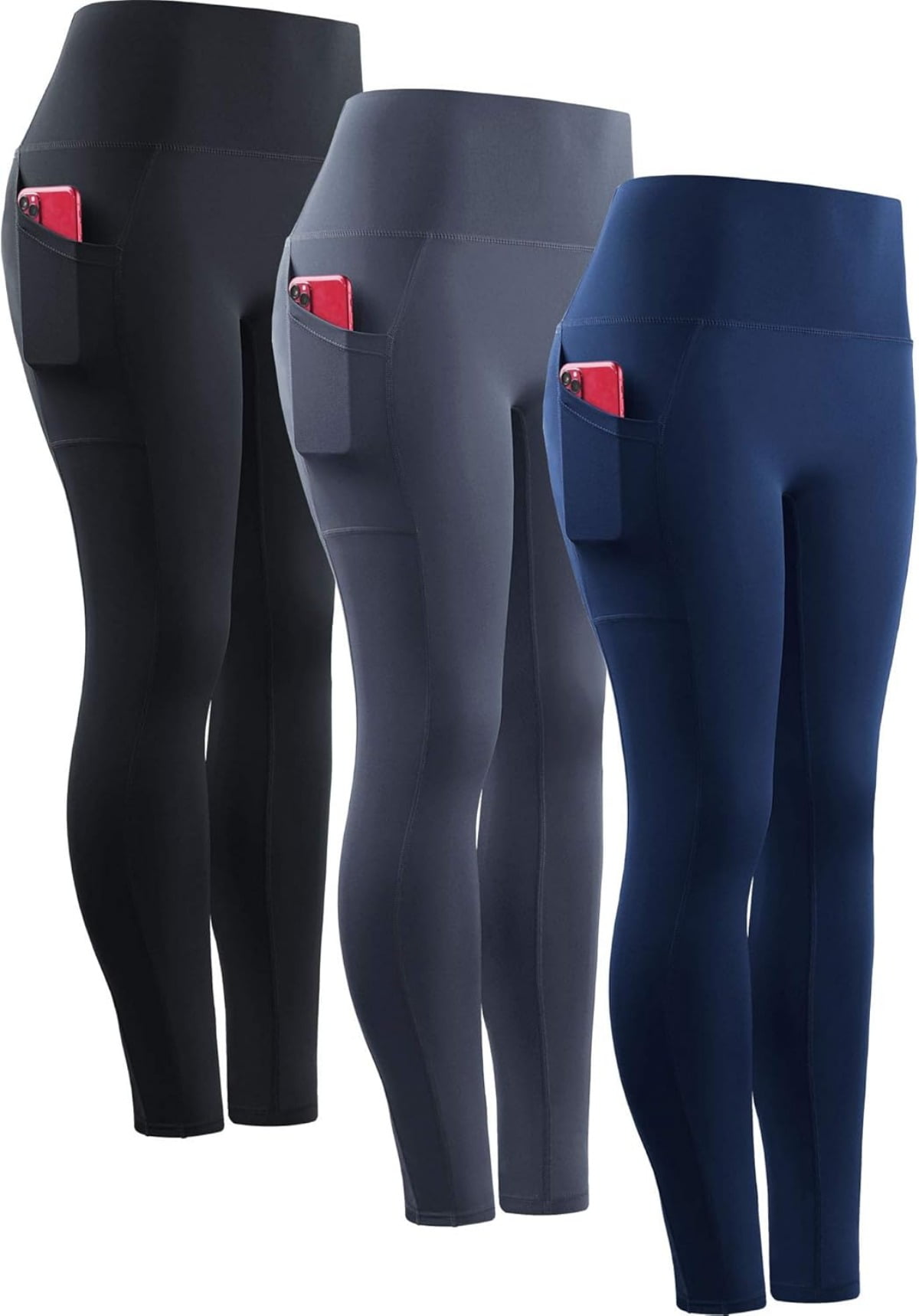 FUNING Women's Yoga Pant Tummy Control High Waist Running Leggings with ...