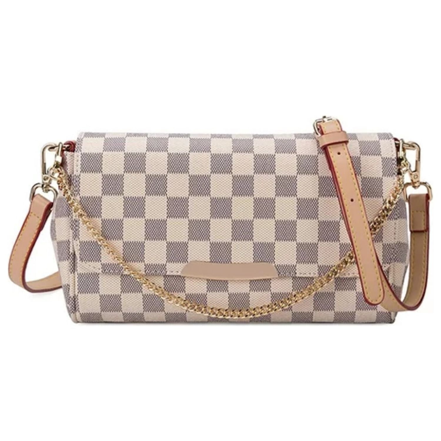FUNING Womens Bags Checkered Tote Shoulder Bag -PU Vegan Leather ...