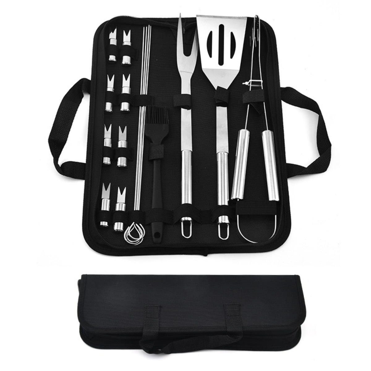 FUNING outdoor BBQ barbecue set, Stainless Steel Grill Kit with Case ...