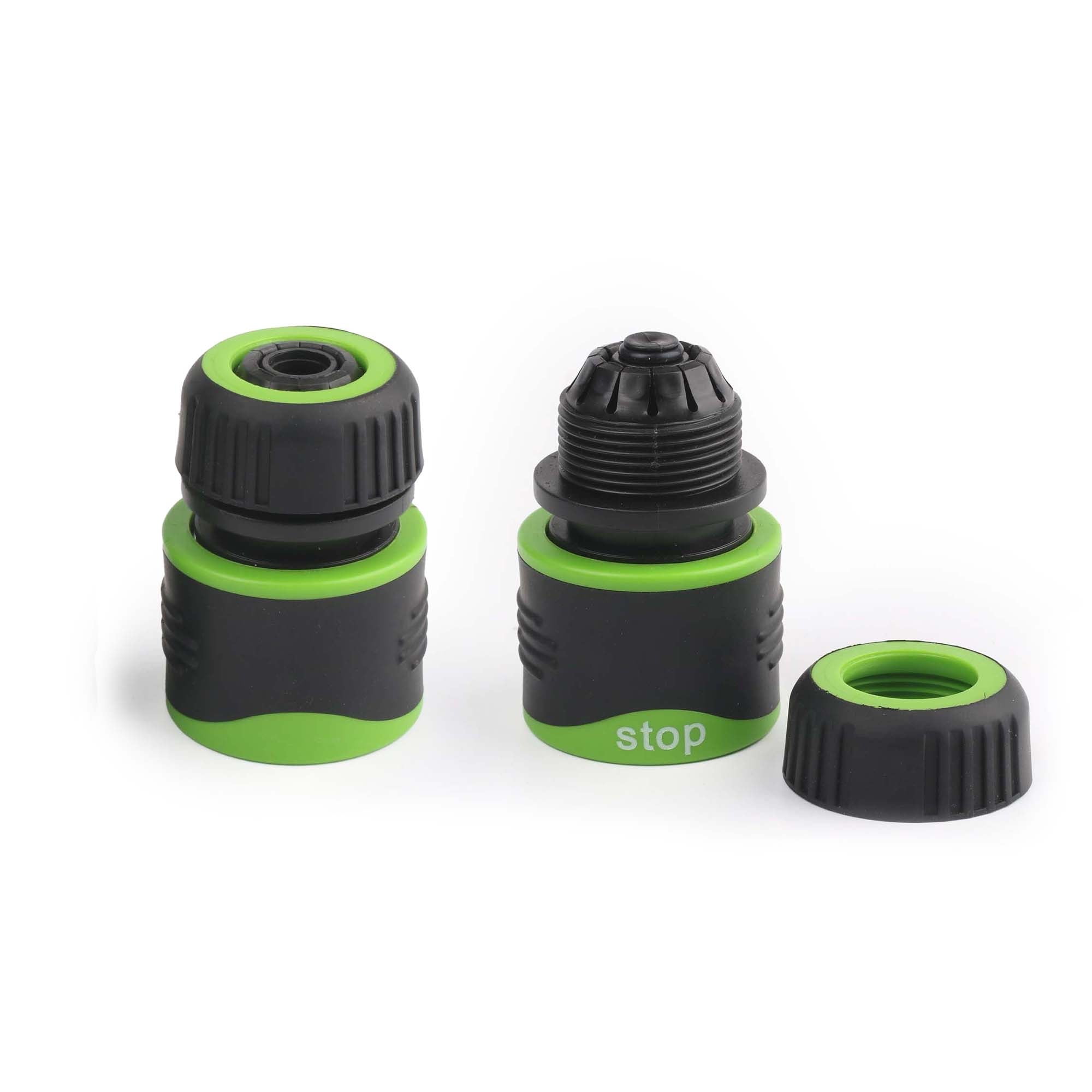 FUNJEE 1/2" Garden Hose Plastic Quick Connector with Water Stop Set ...