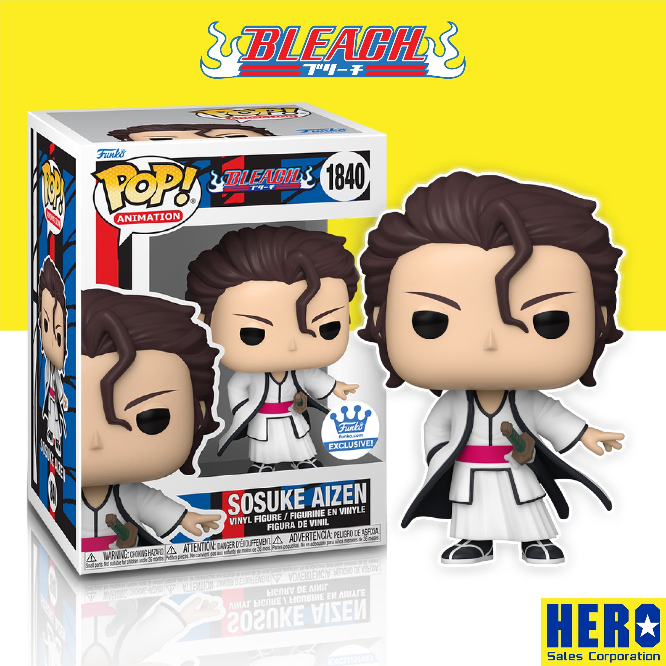 FUNKO POP BLEACH SOSUKE AIZEN #1840 W/ PROTECTOR - FUNKO EXCLUSIVE ...