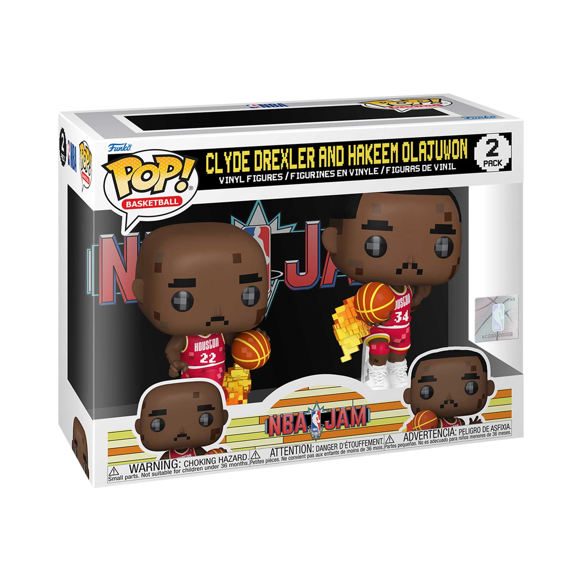 Clyde Drexler and Hakeem Olajuwon Houston Rockets NBA Jam Funko Pop ...