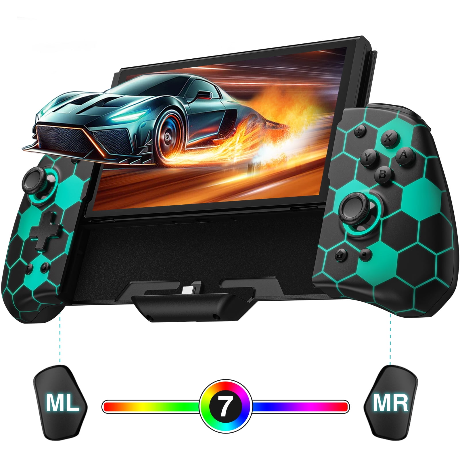 FUNLAB Ergonomic Switch Joypad Controller Compatible with Nintendo Switch/OLED, Luminpad Switch ...