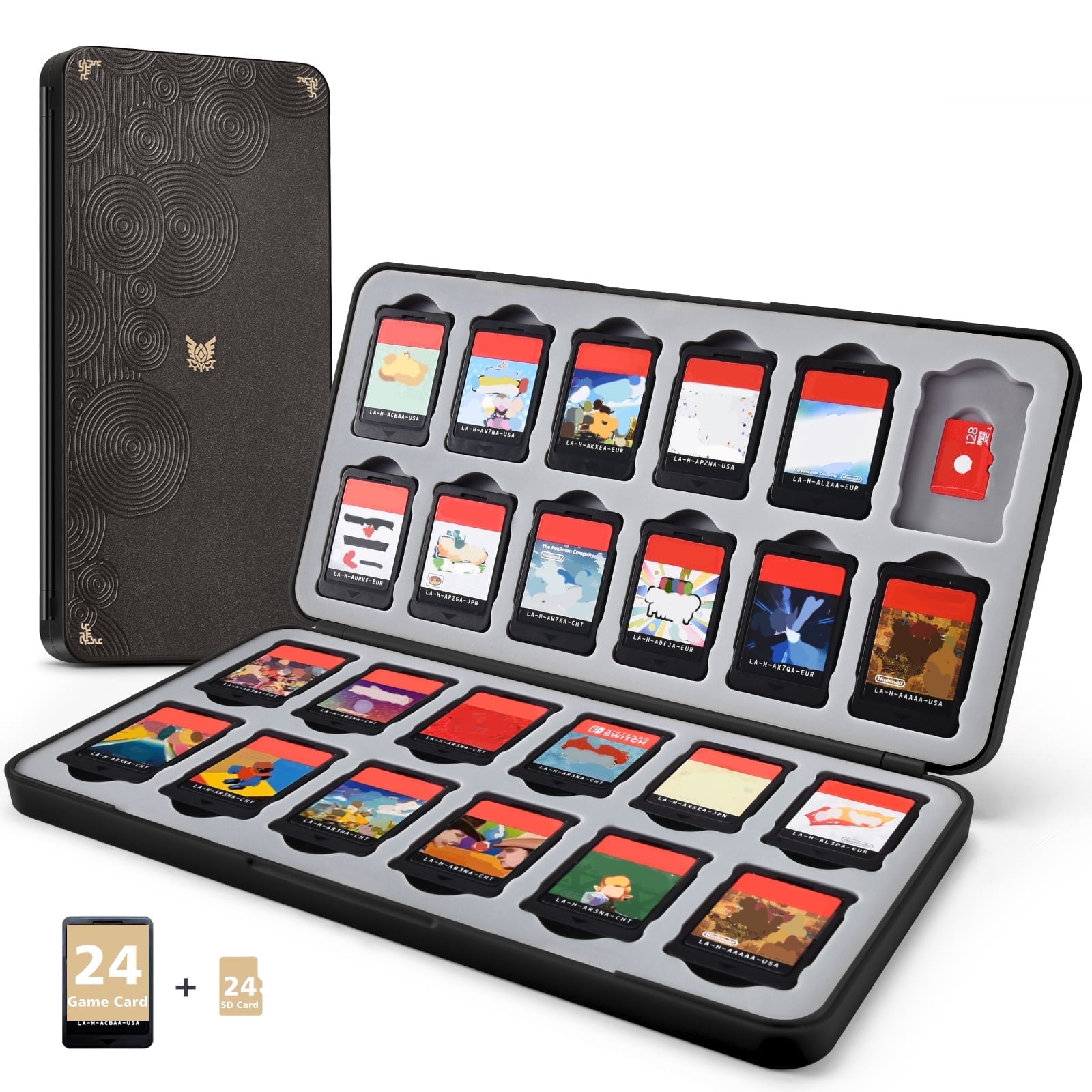 Funlab Switch Game Card Holder, Stores 24 Game Cards and Micro SD Cards ...