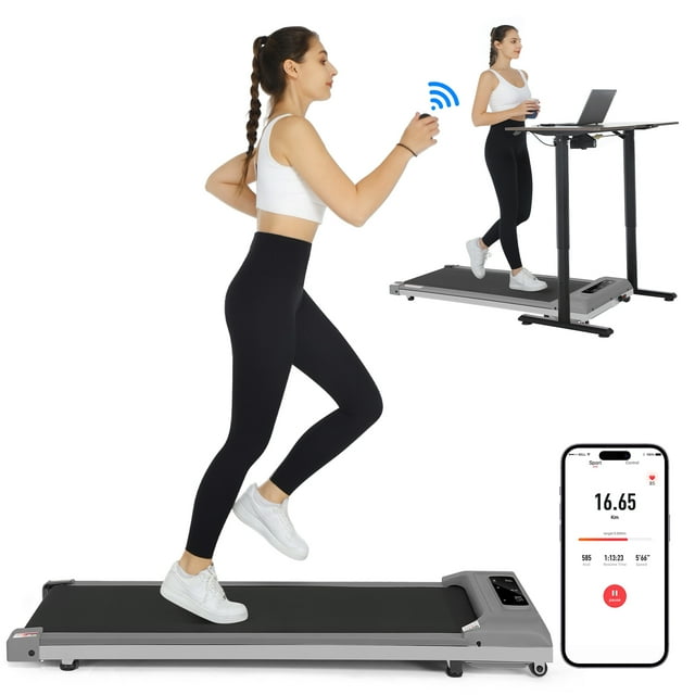 FUNMILY 2.5Hp Walking Pad 2 in 1 Under Desk Treadmill, 300lb Walking ...