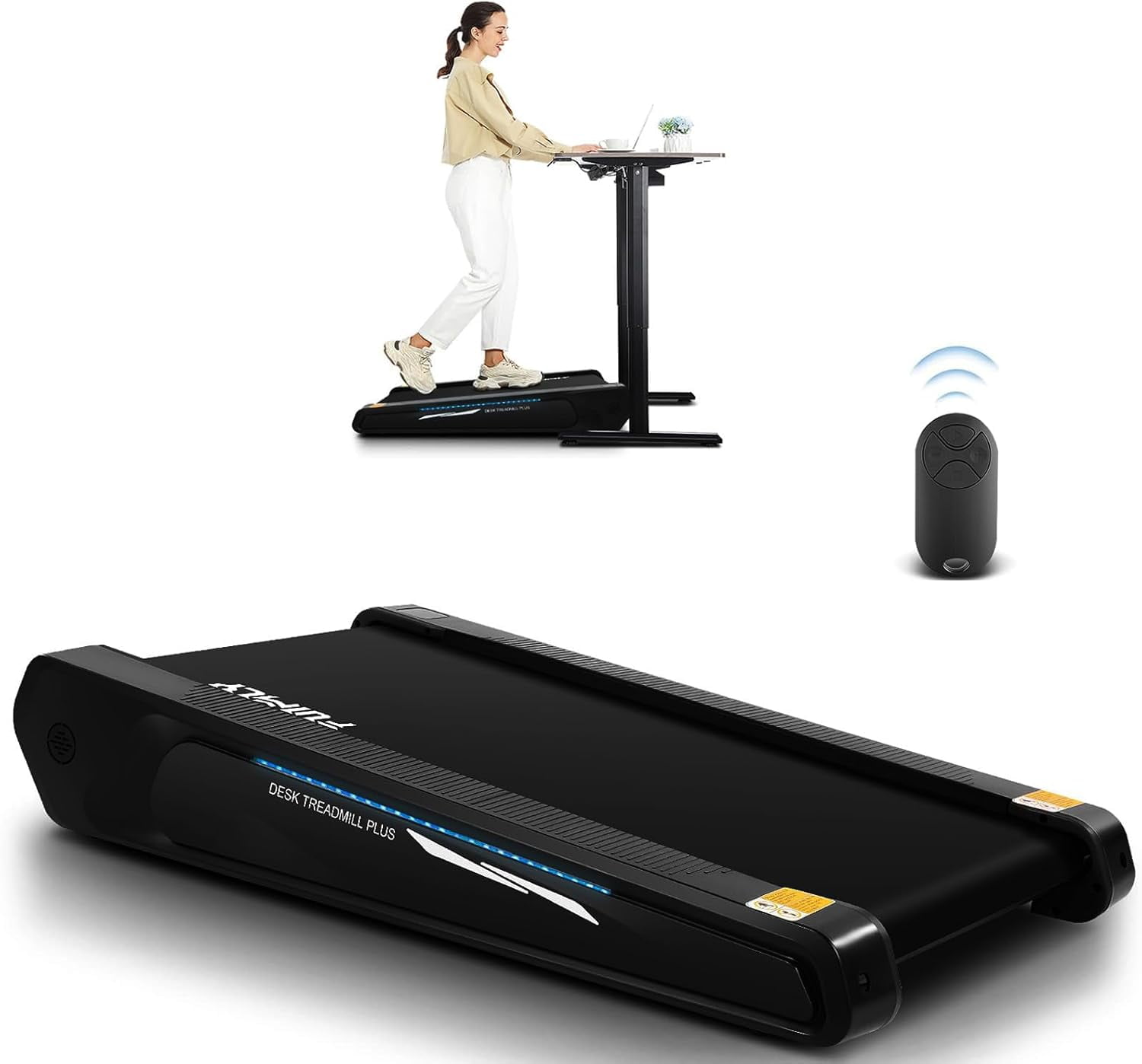 FUNMILY Smallest Walking Pad with Incline, 2 in 1 Under Desk Treadmill ...