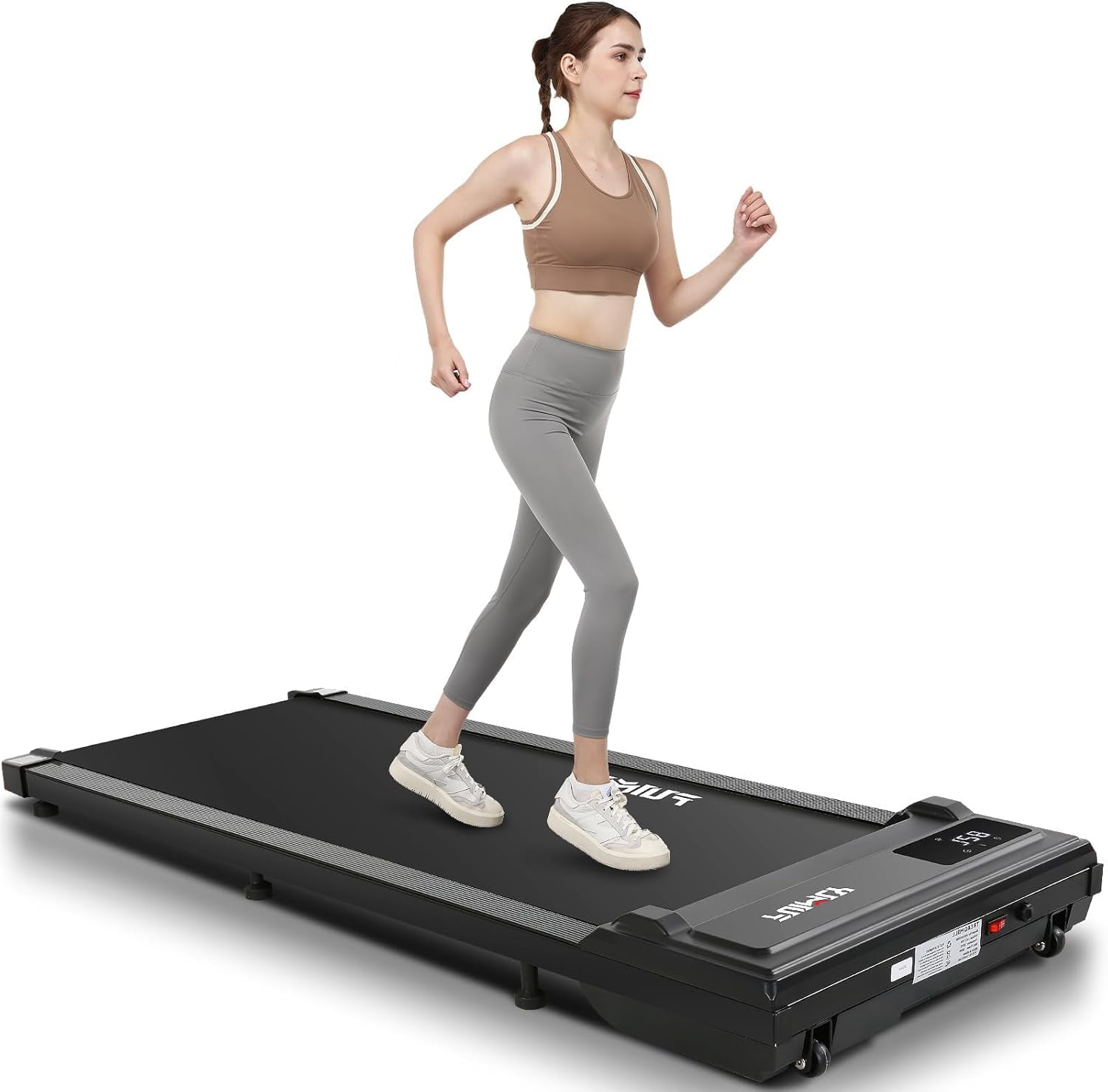 FUNMILY Walking Pad 3 in 1 Under Desk Treadmill, 2.5 HP Quiet Portable Walking Treadmill 300lbs ...