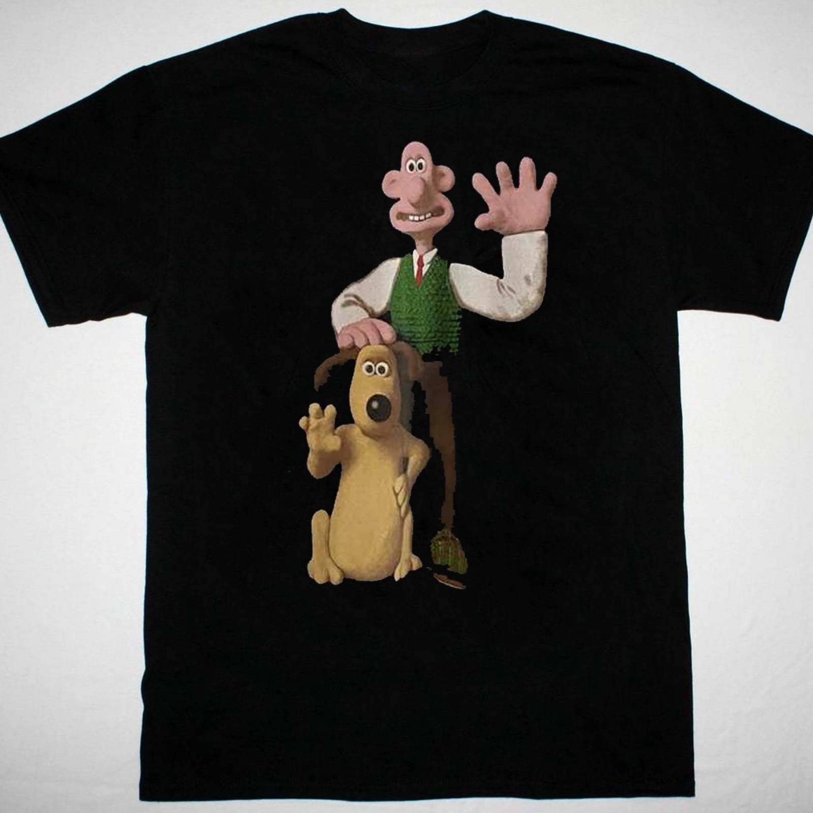 FUNNY Wallace Gromit say hi black T-shirt All sizes 3F737 - Walmart.com