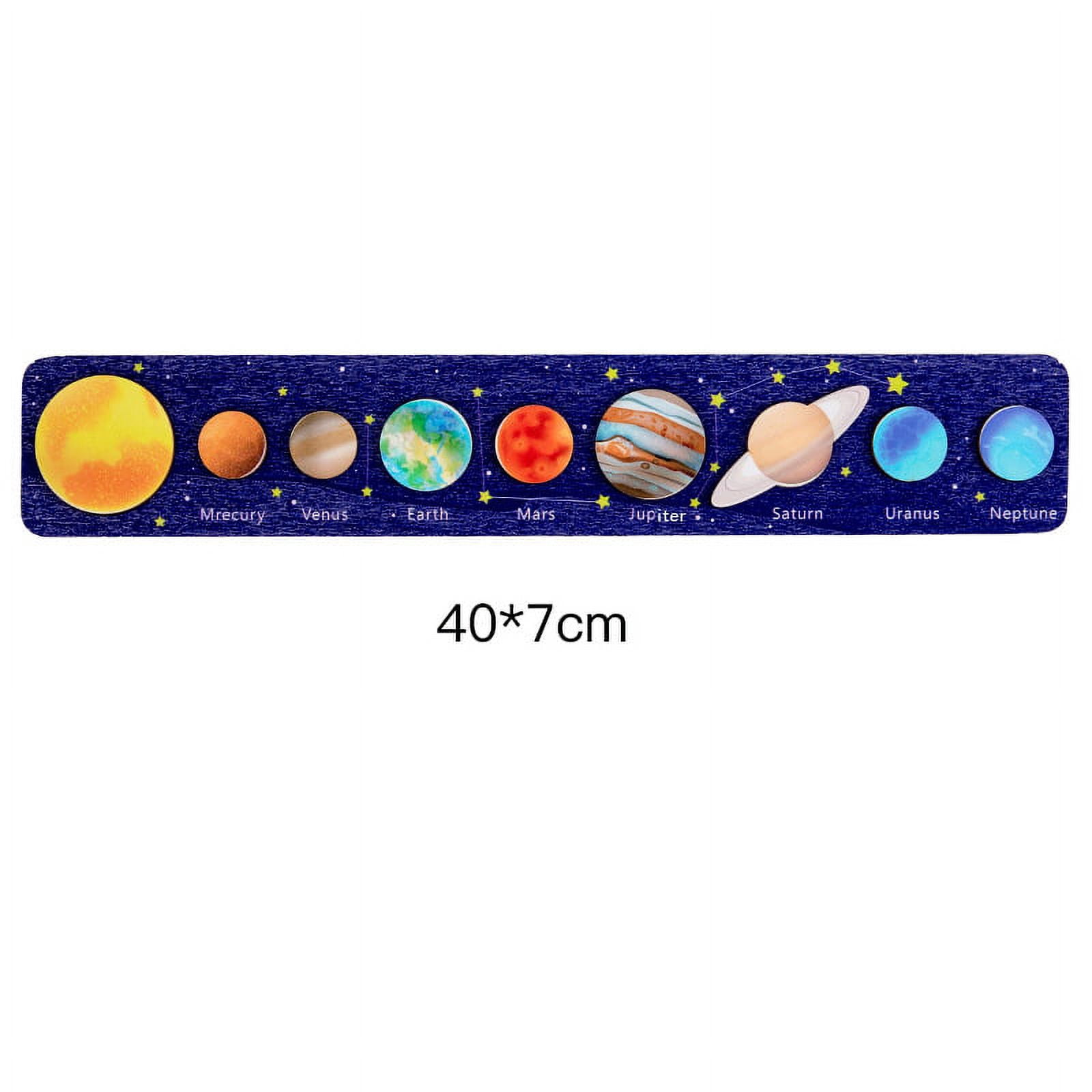 FUNNYFAIRYE Wooden Toys Eight Planets Puzzle Earth Sun Solar System ...