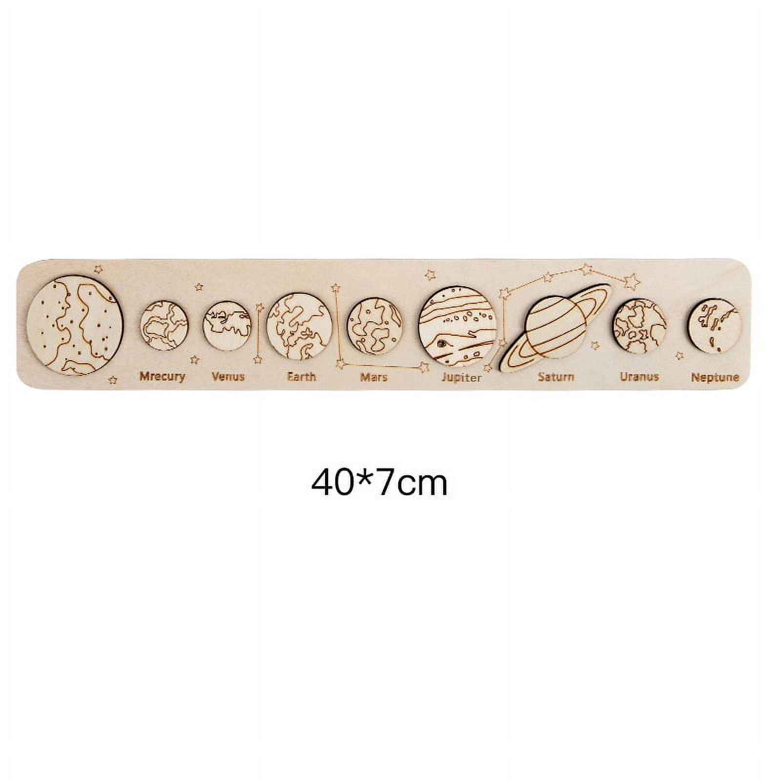 FUNNYFAIRYE Wooden Toys Eight Planets Puzzle,Planets for Kids Solar ...