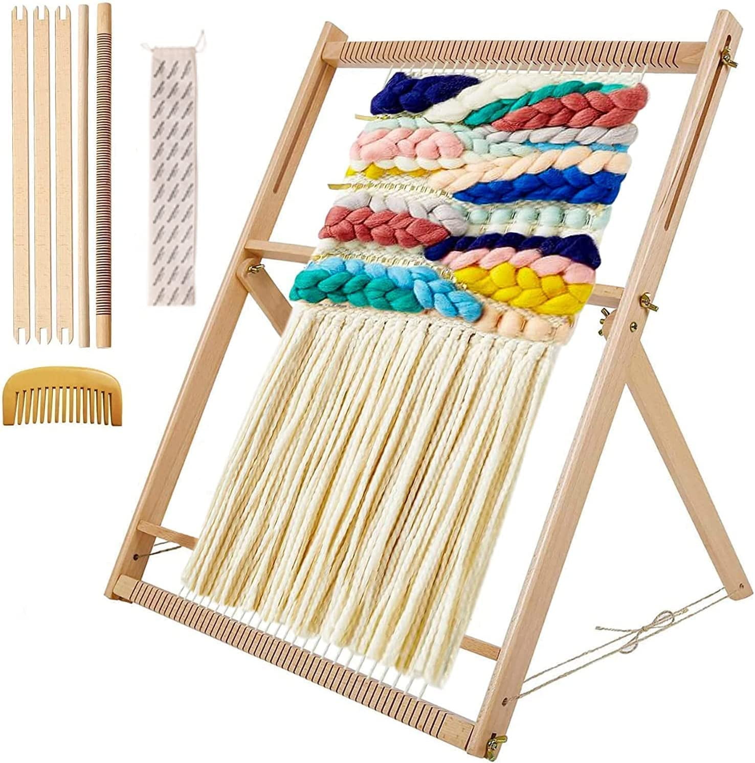 FUNSAY Large Weaving Loom for Adults and Kids, Wooden, Durable, Safe ...