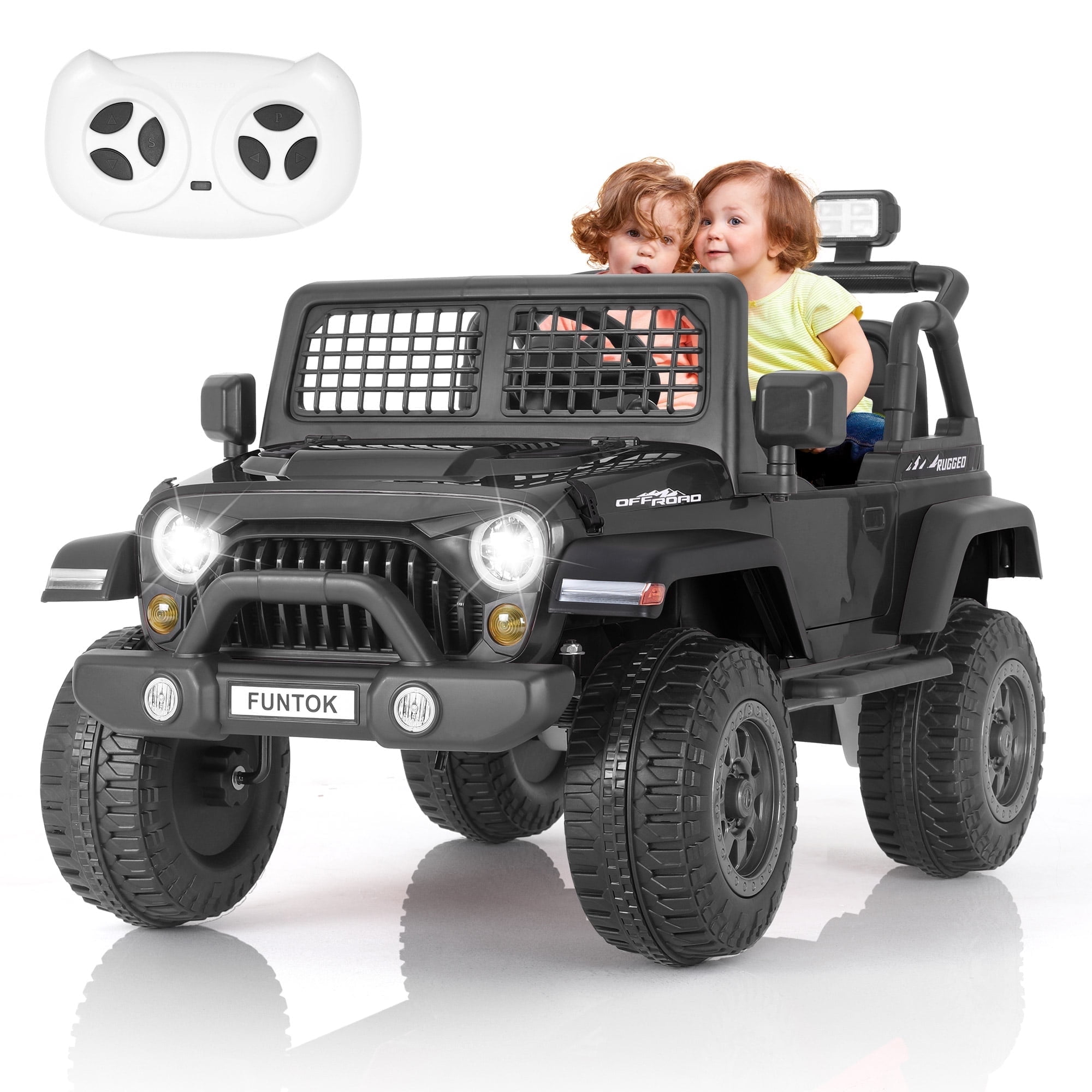 FUNTOK 12V 7AH 2 Seater Electric Ride on Toys, Kids Battery Powered ...
