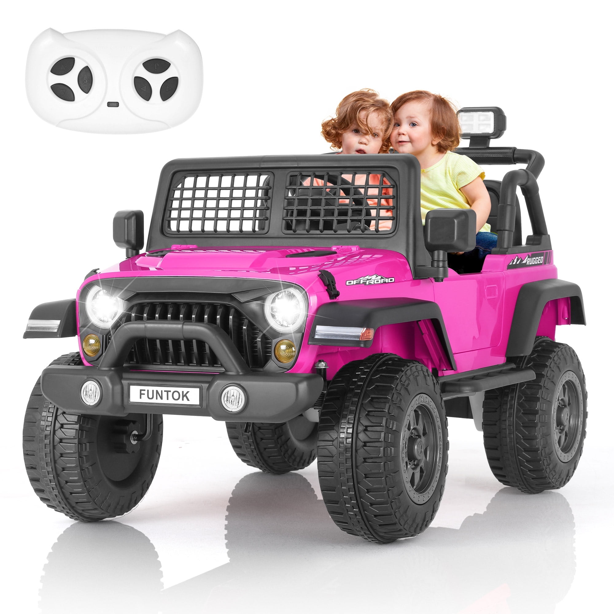 FUNTOK 12V 7AH 2 Seater Electric Ride on Toys, Kids Battery Powered ...