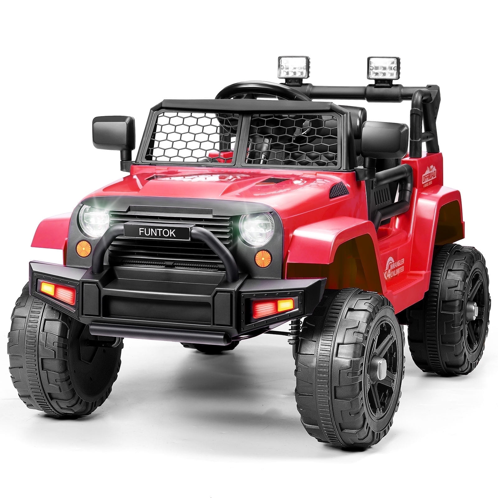 FUNTOK 12V 7AH Kids Motorized Ride on Truck with 3 Speeds, Remote ...