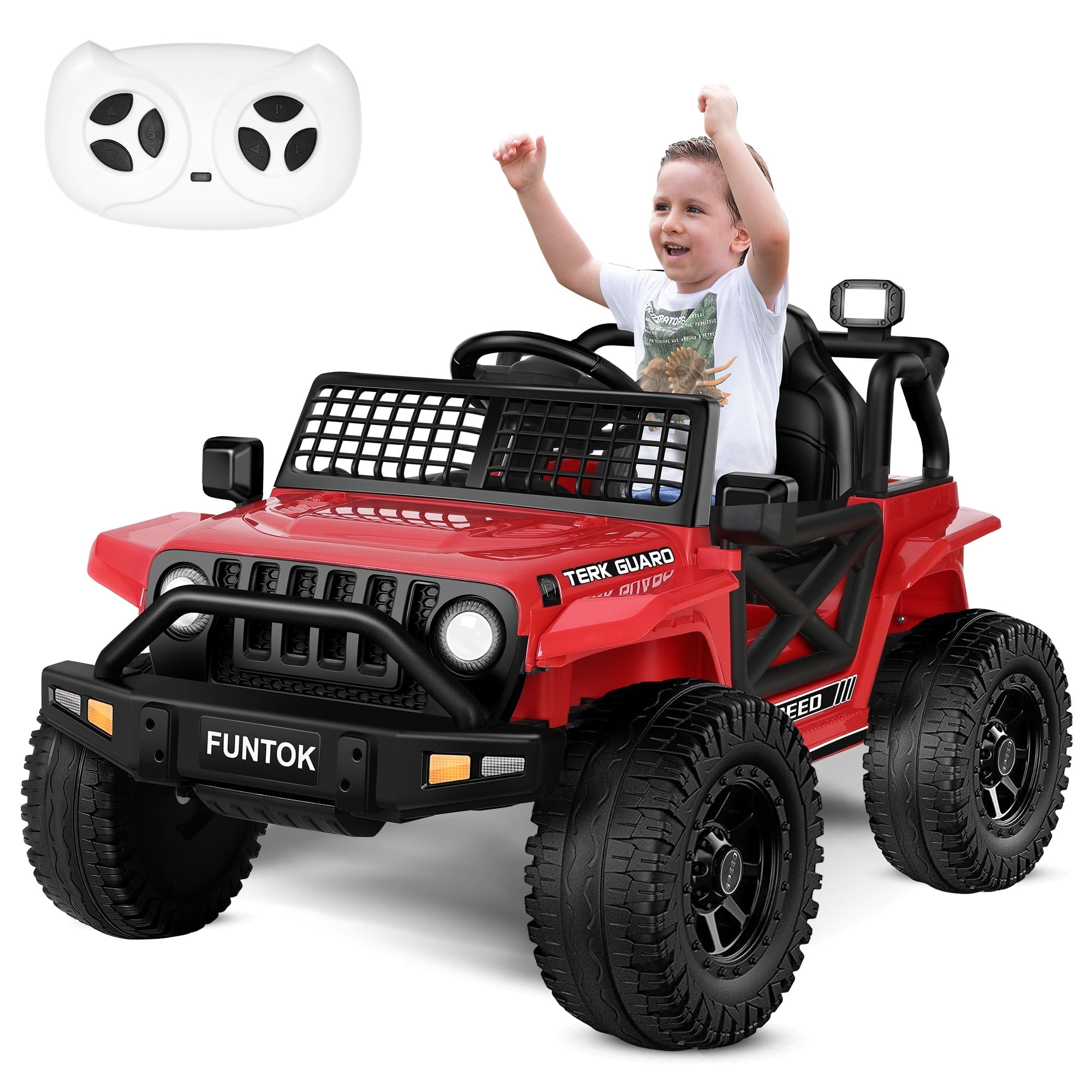 FUNTOK 12V 7AH Kids Ride on Toys, Electric Ride on Car Truck Battery ...