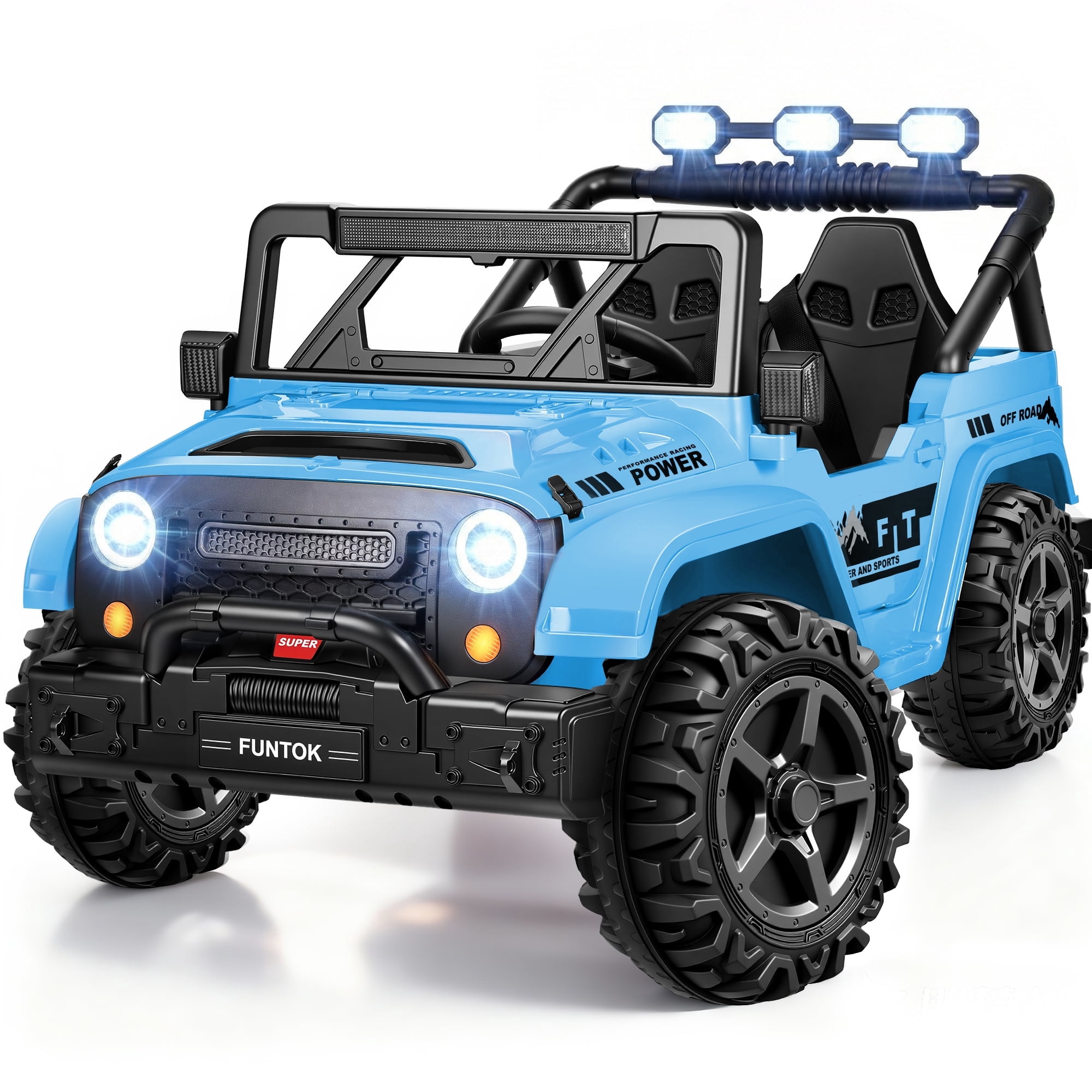FUNTOK 24V 2 Seater Kids Ride on Toys w/ 20 " Large Seat, 4 x 200W ...