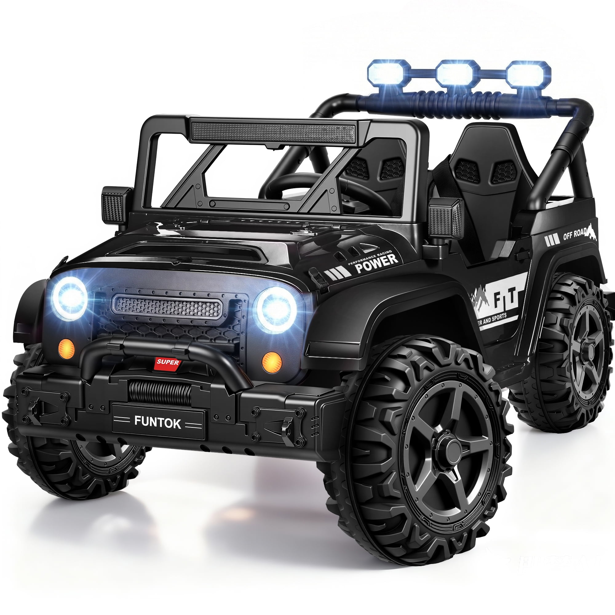 FUNTOK 24V 2 Seater Kids Ride on Toys w/ 20 " Large Seat, 4 x 200W ...