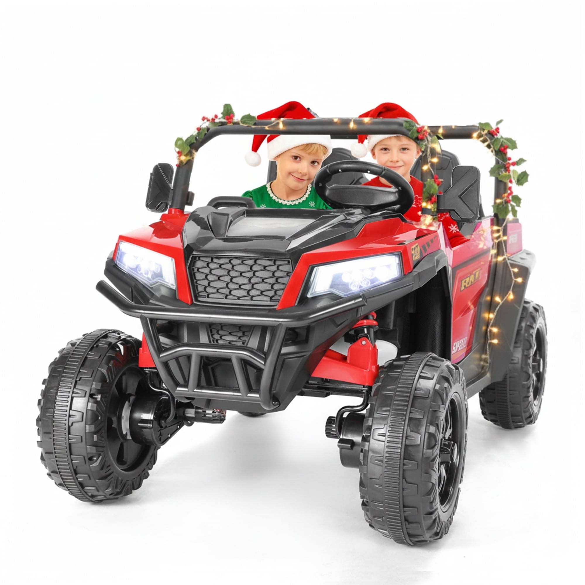 FUNTOK 24V 2 Seater Electric Ride on Toys for Big Kids w/ 20 " Large ...