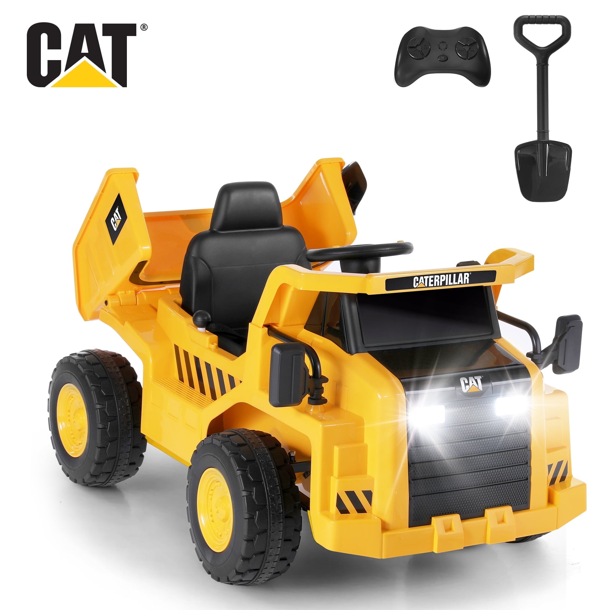 FUNTOK Licensed Caterpillar Kids Ride on Dump Truck, 12V 7AH Electric ...