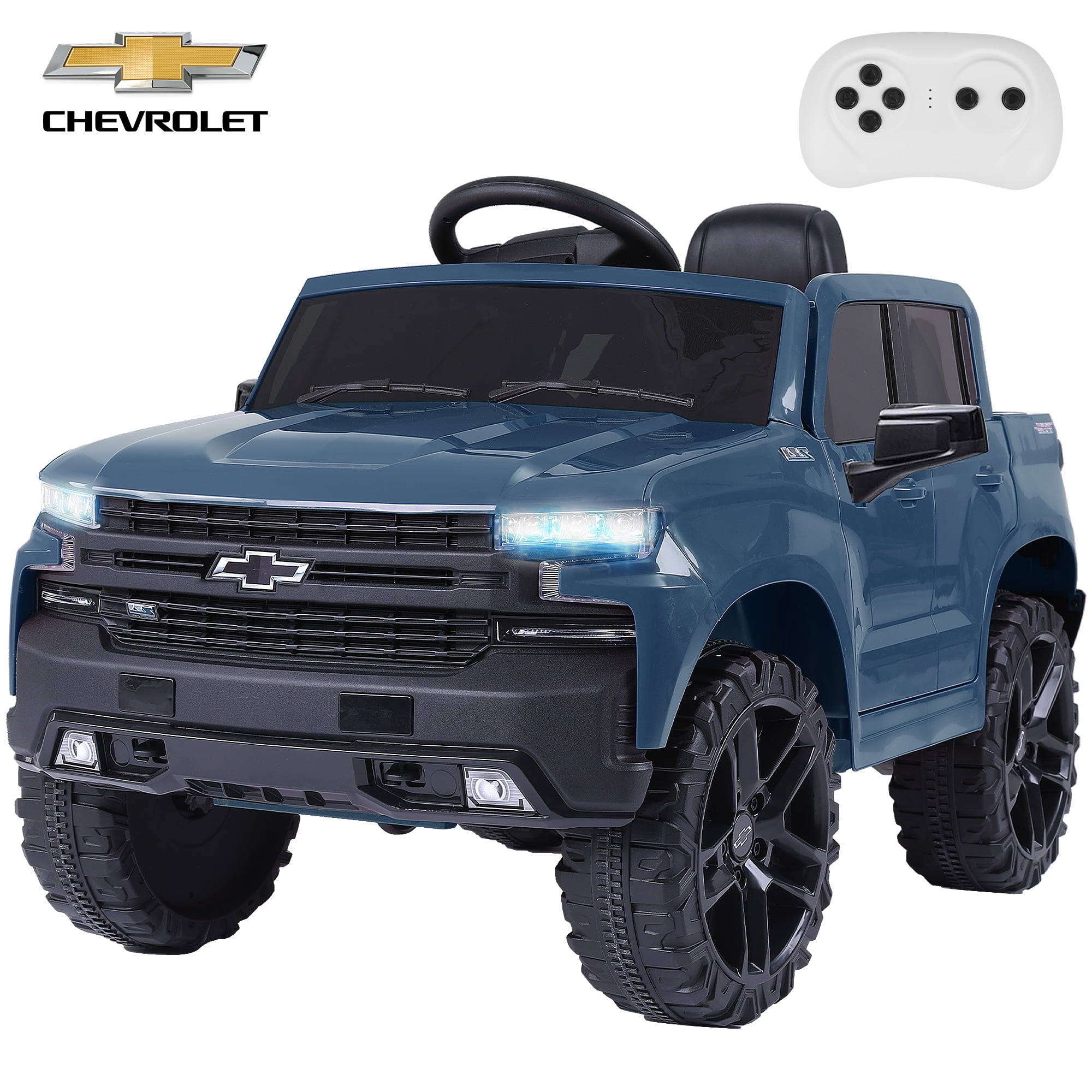 FUNTOK Licensed Chevrolet Silverado 12V Kids Electric Ride on Truck ...