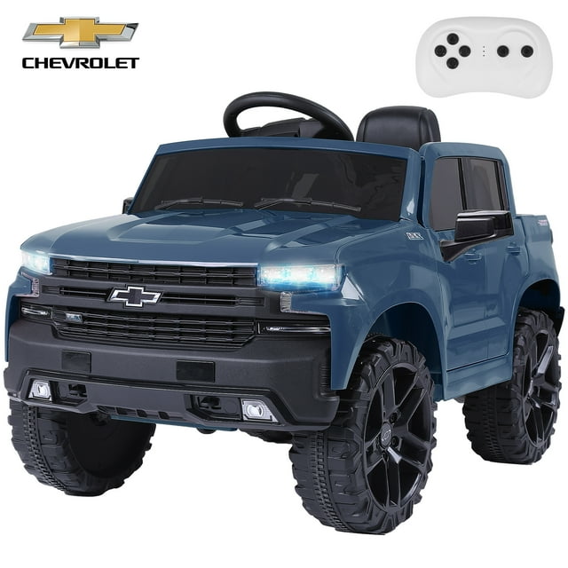 FUNTOK Licensed Chevrolet Silverado 12V Kids Electric Ride on Truck ...