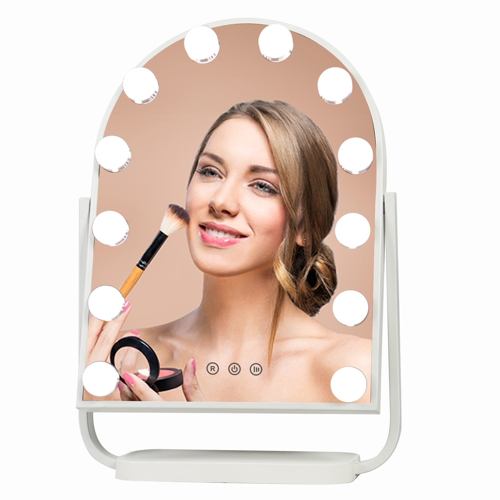 FUNTOUCH Arched Hollywood Vanity Makeup Mirror with Lights 12 Dimmable ...