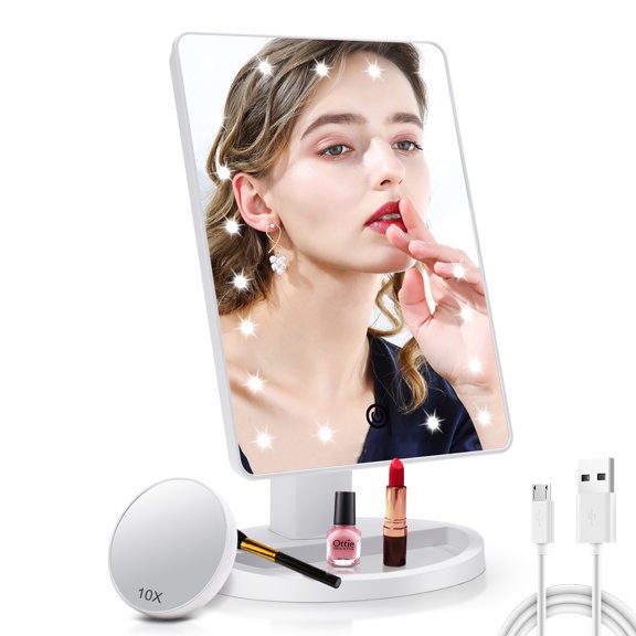 "Funtouch Portable LED Makeup Mirror, Dimmable Touch Control ...